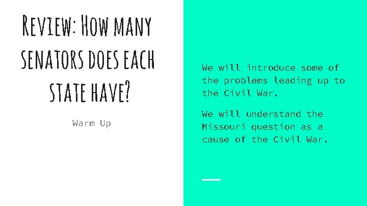 Review How many senators does each state have