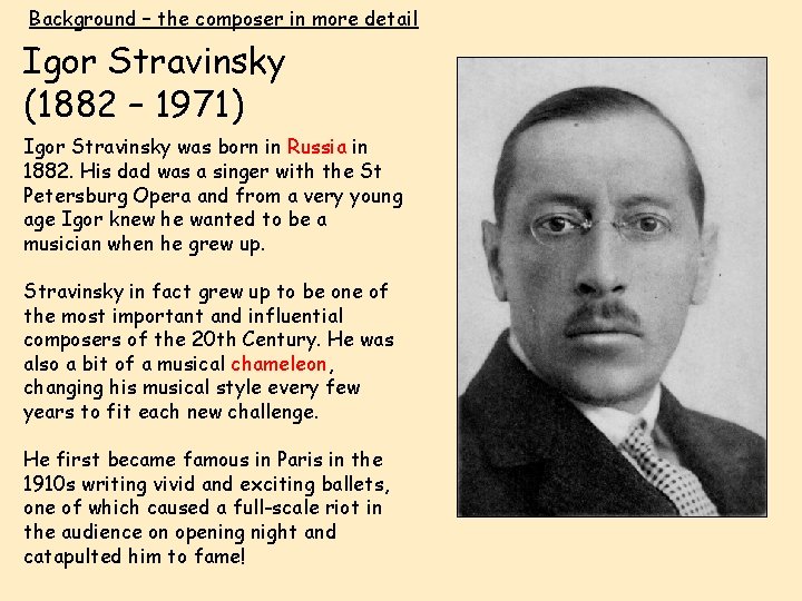 The Firebird Finale By Igor Stravinsky Lesson outcomes