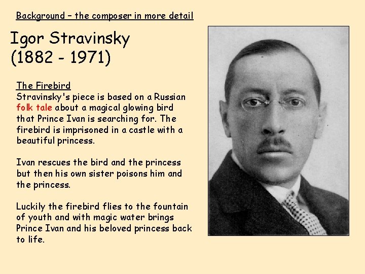 The Firebird Finale By Igor Stravinsky Lesson outcomes