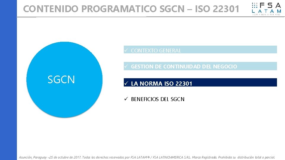 ISO 22301 Gestin de la Continuidad de Negocio