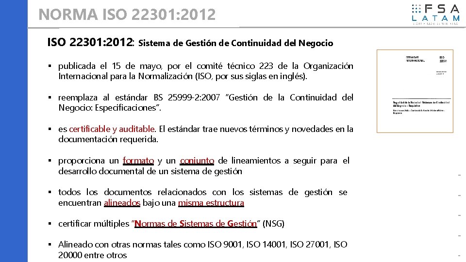 ISO 22301 Gestin de la Continuidad de Negocio