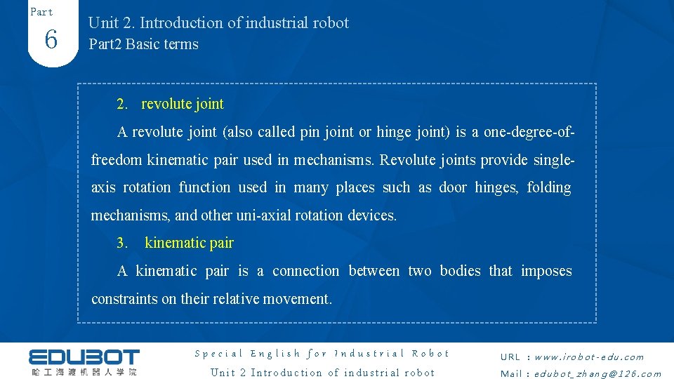 Special English for Industrial Robot URL www irob