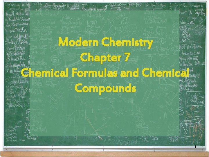 Modern Chemistry Chapter 7 Chemical Formulas and Chemical