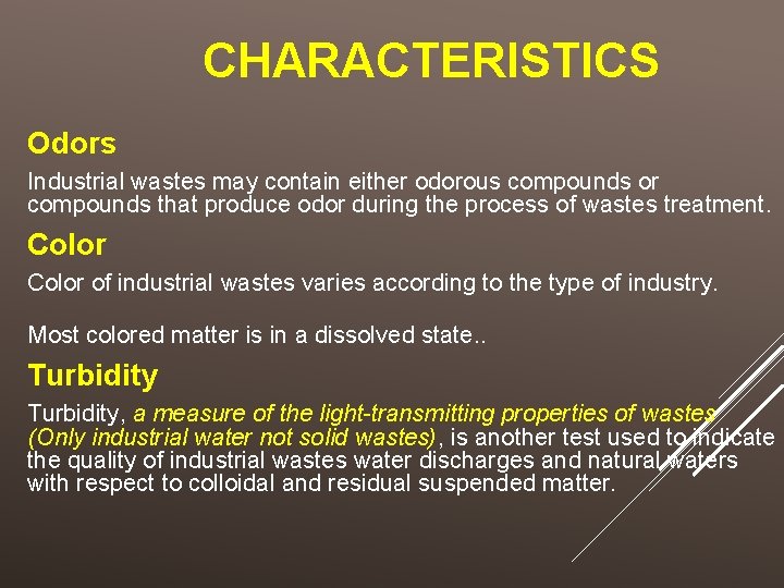 Characteristics of Food Industrial Waste Physical Chemical Biological