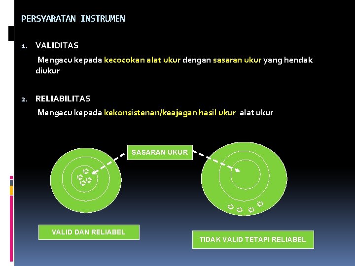 KALIBRASI INSTRUMEN PERSYARATAN INSTRUMEN 1 VALIDITAS Mengacu kepada