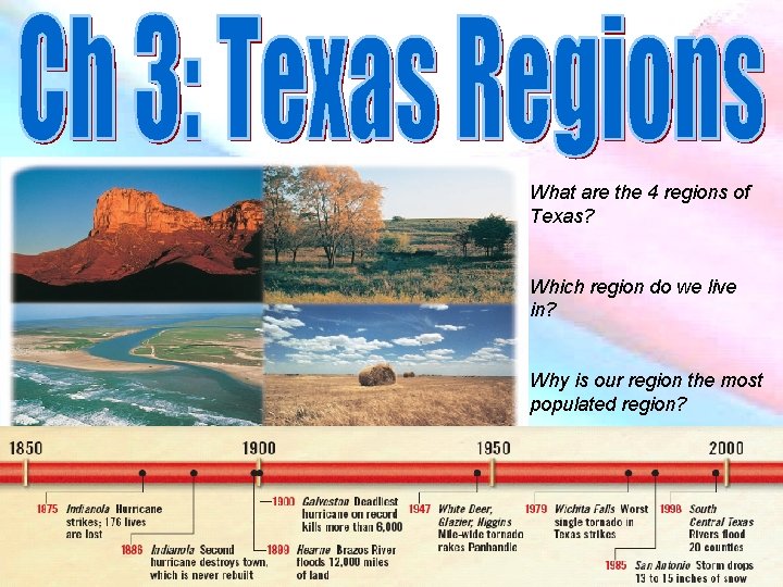 What are the 4 regions of Texas Which