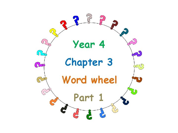 Year 4 Chapter 3 Word wheel Part 1