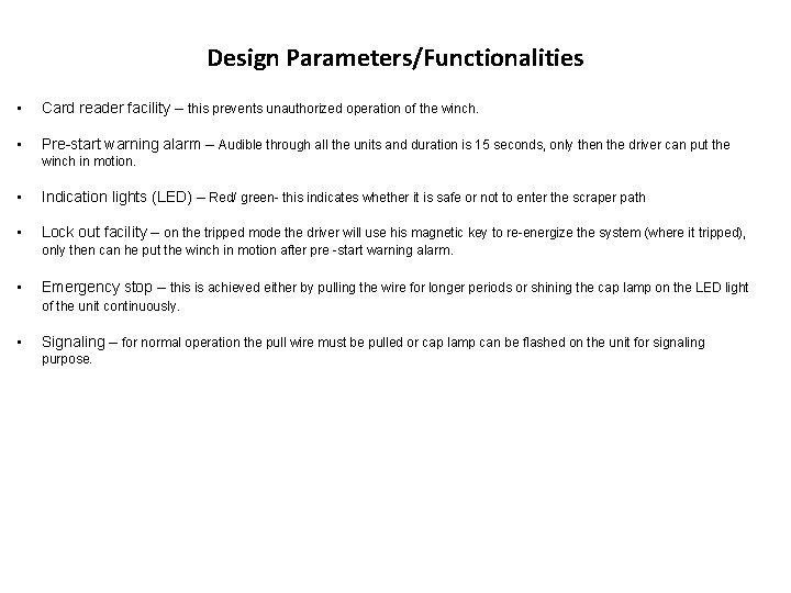 Winch Signalling System F B Mokgoja Section Engineer