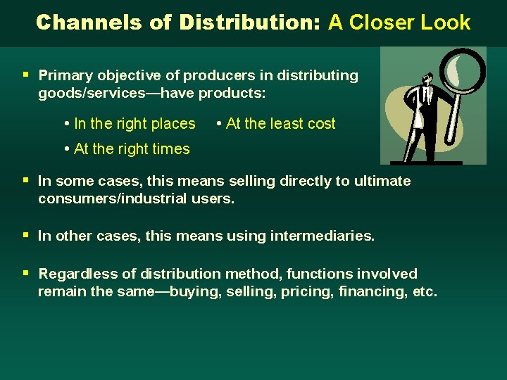 Channels of Distribution Channel Management LAP 1 Objectives