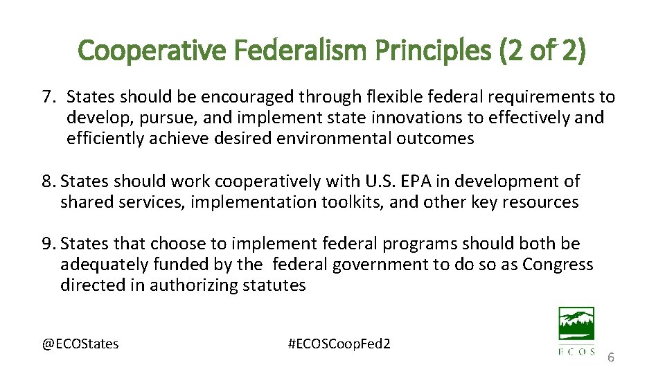 Cooperative Federalism 2 0 Filling in the Details