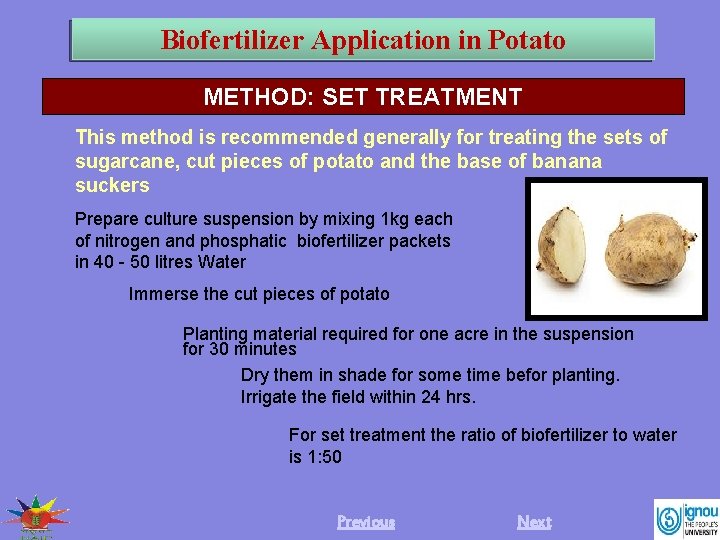 Biofertilizer Application in Potato Introduction For planting potato
