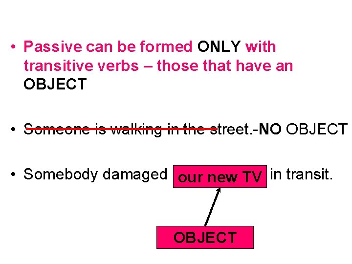 The Passive Match the words to make sentences