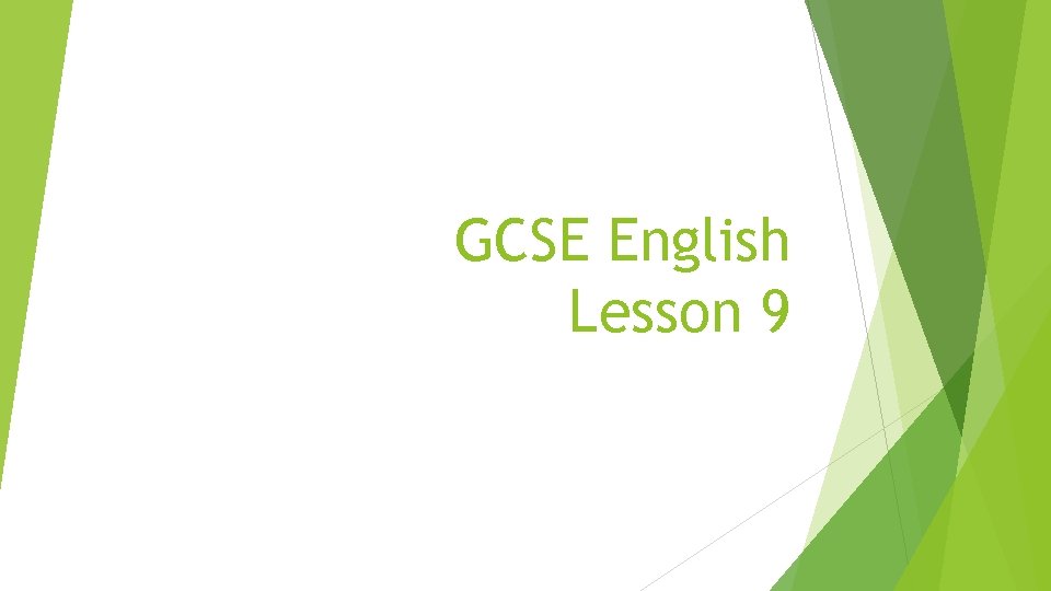 GCSE English Lesson 9 Spelling 101 and punctuation