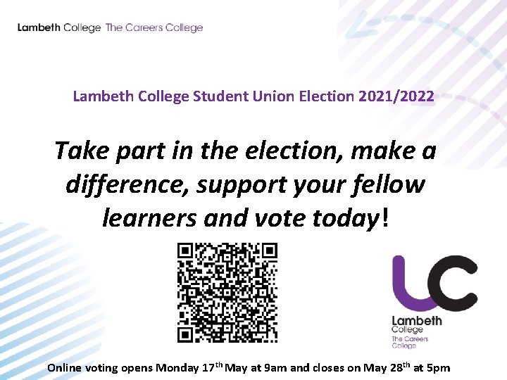 Student Union Election 20212022 As part of Lambeth