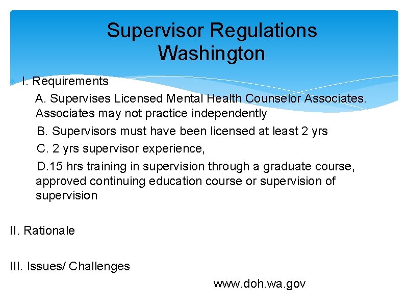 Designing and Implementing Supervisor Standards A Working Group