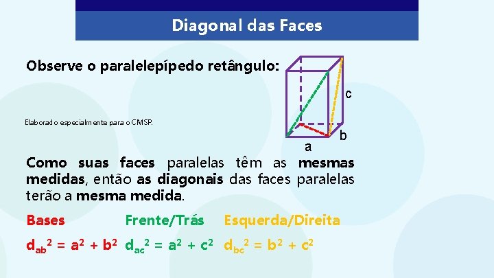 Paraleleppedo Retngulo Diagonais Parte II Matemtica 2 Srie