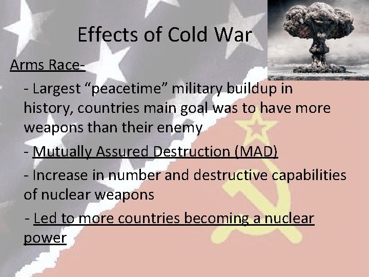 End of the Cold War End of the