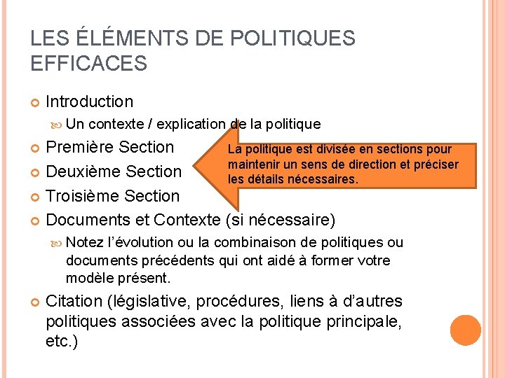 PLANIFICATION ET RDACTION DE POLITIQUE POUR VOTRE BIBLIOTHQUE