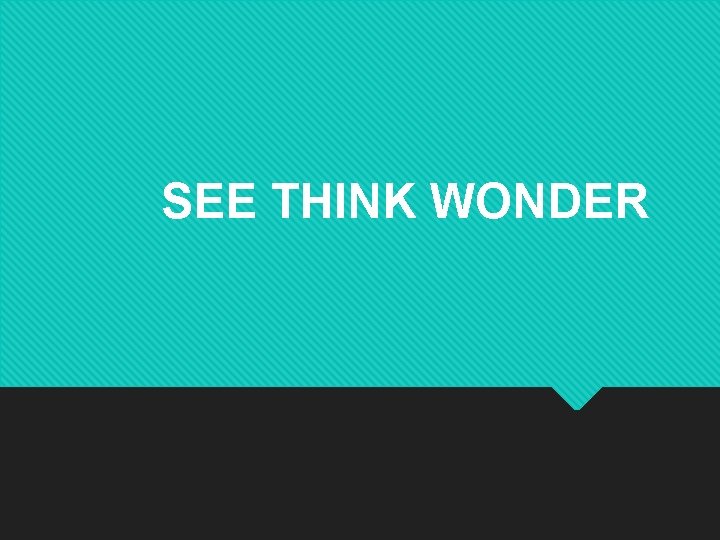 Visible Thinking and Visual literacy SEE THINK WONDER