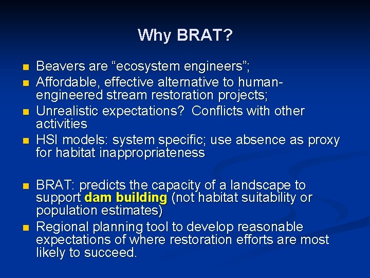 Applying the Beaver Restoration Assessment Tool in Montana