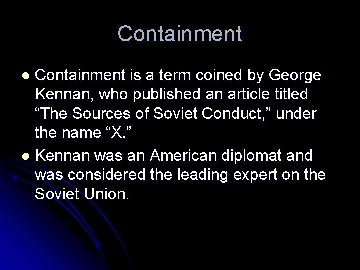 The Beginning of the Cold War l After