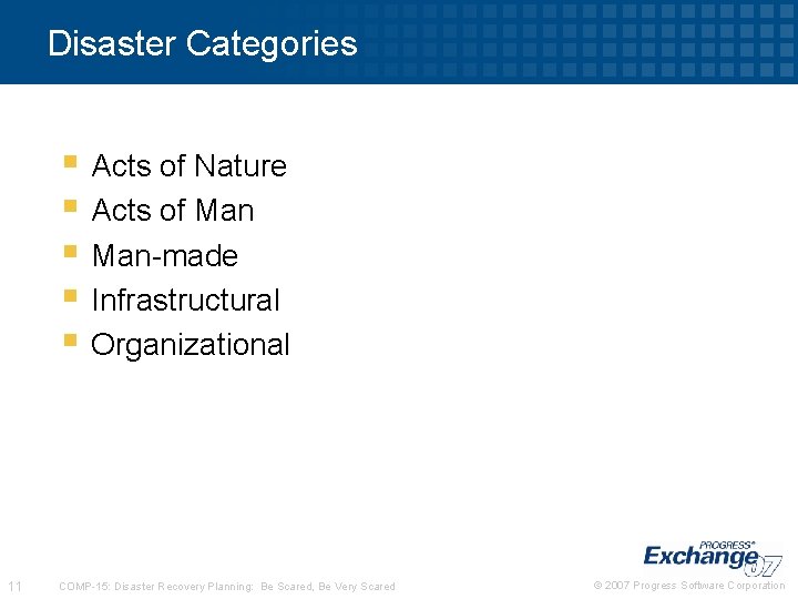 COMP15 Disaster Recovery Planning Be Scared Be Very