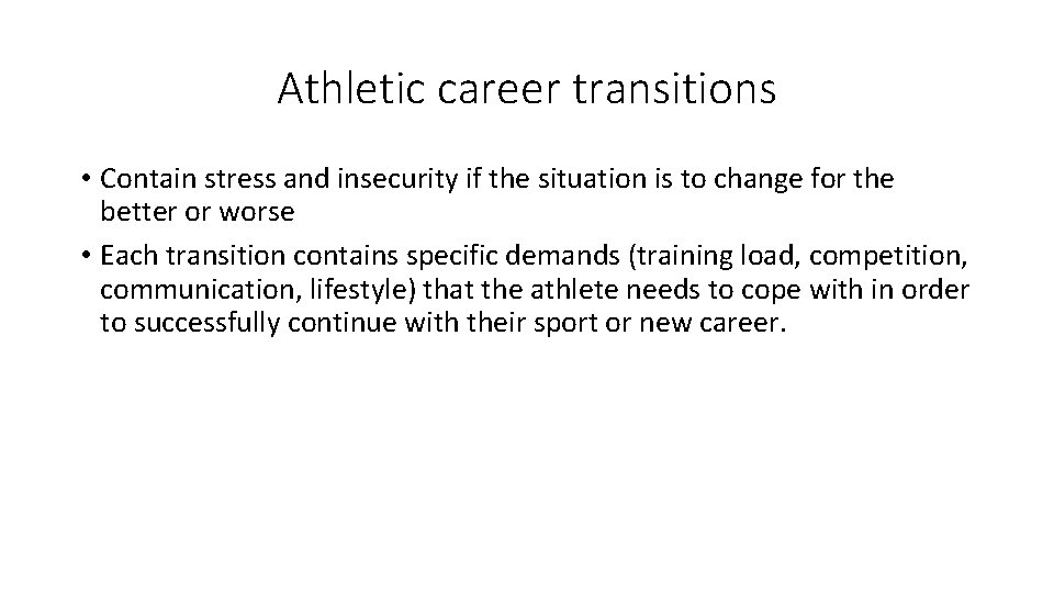 Sports Psychology from elite athletes to young talent