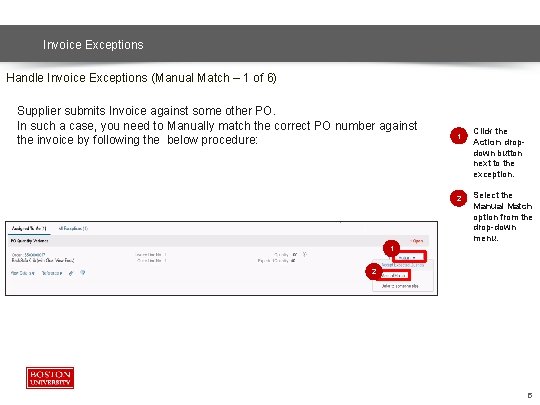 Guided BUying QRG Quick Reference Guide Invoice Exception