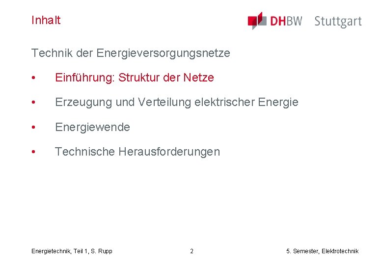 Energietechnik Teil 1 Technik der Netze Stephan Rupp