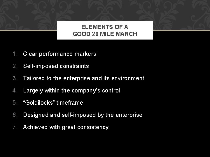 GREAT BY CHOICE CHAPTER 3 20 MILE MARCH