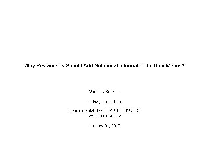 Why Restaurants Should Add Nutritional Information to Their
