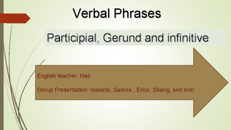 Verbal Phrases Participial Gerund and infinitive English teacher