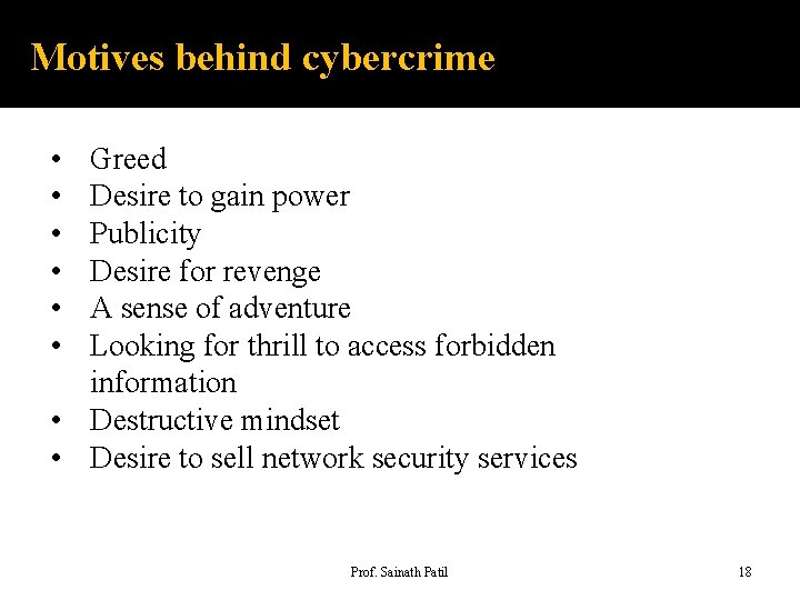 Module 01 Introduction to Cybercrime Part I Prof