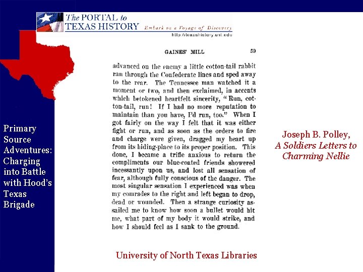 Joseph B Polley Primary Source Adventures Charging into