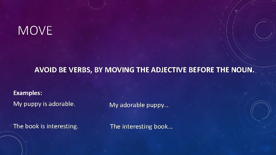 TO BE OR NOT TO BE ELIMINATING BE