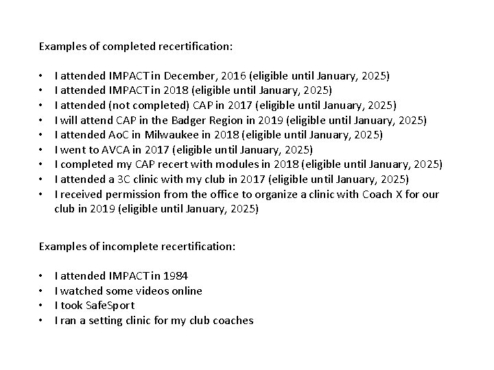 Ways to Recertify 1 Required The Badger Region