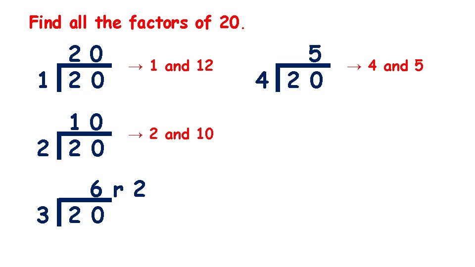 x Numbers Year 5 6 Multiples factors primes