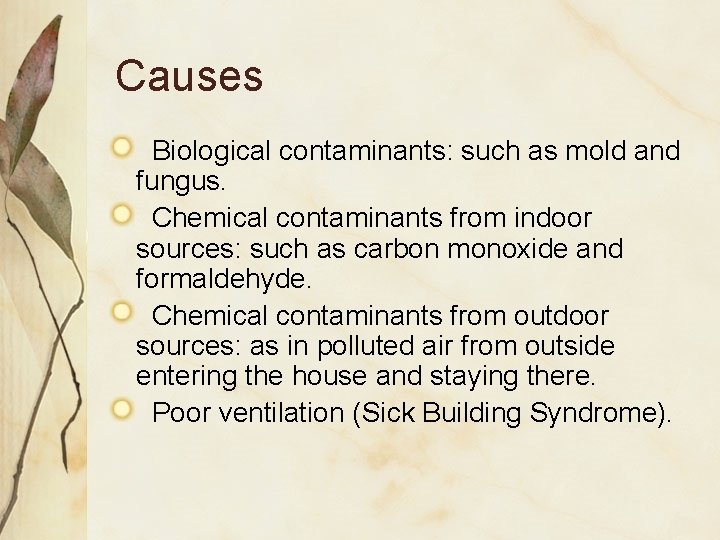 Indoor Air Pollution And Sick Building Syndrome Kate