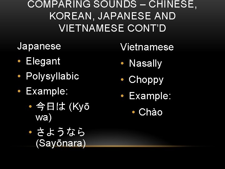 HOW TO DIFFERENTIATE ASIAN LANGUAGES By Amy Dinh