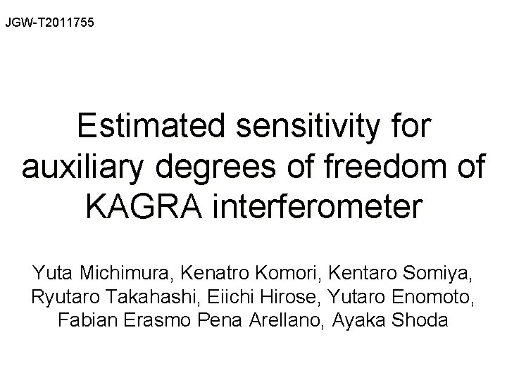 JGWT 2011755 Estimated sensitivity for auxiliary degrees of