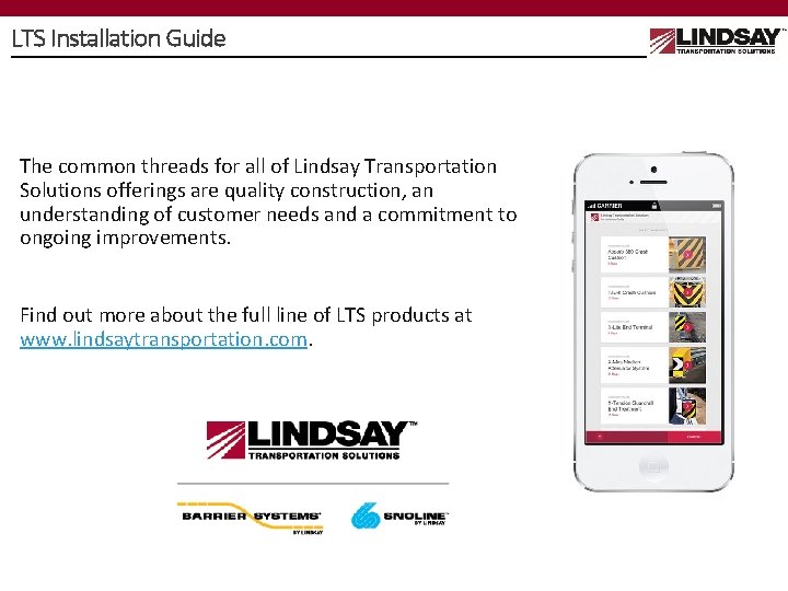 Lindsay Installation Guide July 2015 LTS Installation Guide