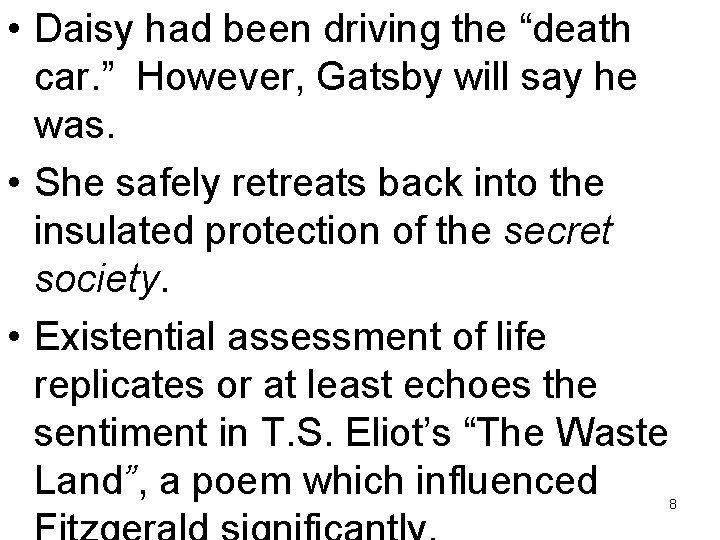 The GREAT GATSBY Ch 7 Analysis notes 1