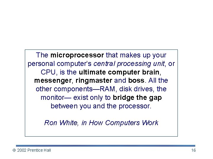 Hardware Basics Inside The Box 2002 Prentice Hall