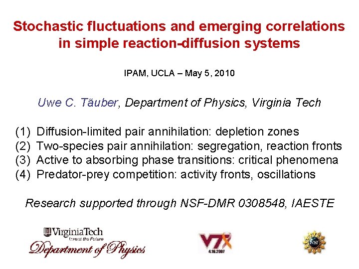 Stochastic fluctuations and emerging correlations in simple ...