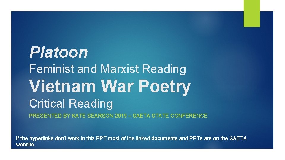Platoon Feminist and Marxist Reading Vietnam War Poetry