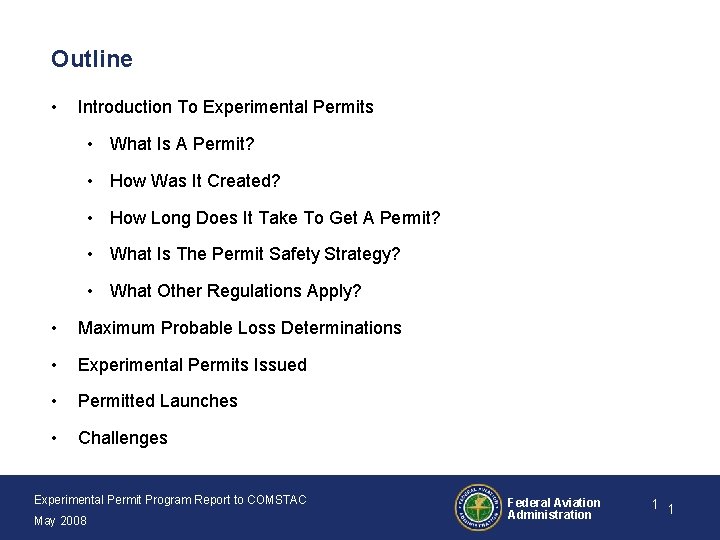 Office of Commercial Space Transportation Experimental Permit Program