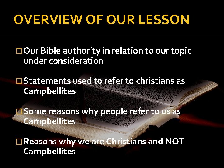 Christian Or Campbellite Why a very important topic