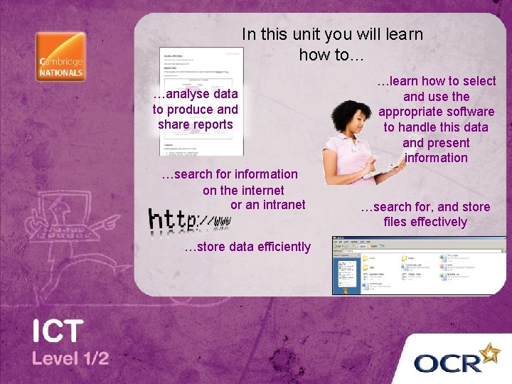 OCR Cambridge National in ICT Level 12 Unit