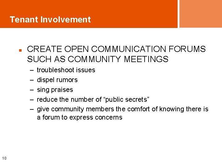 Tenant Participation in Supportive Housing Anne Cory Corporation