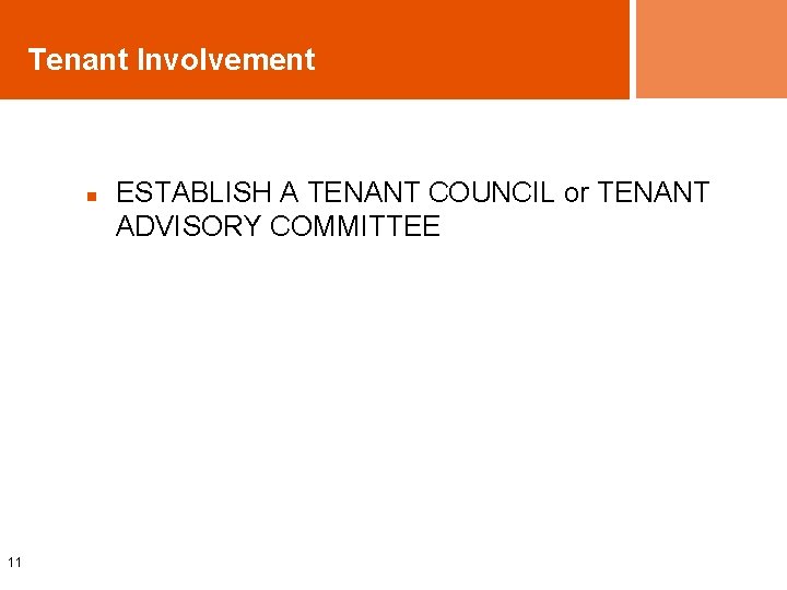 Tenant Participation in Supportive Housing Anne Cory Corporation
